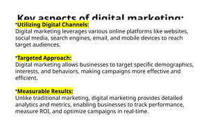 INTRODUCTION TO DIGITAL MARKETING - MEANING AND KEY ASPECTS | PPTX