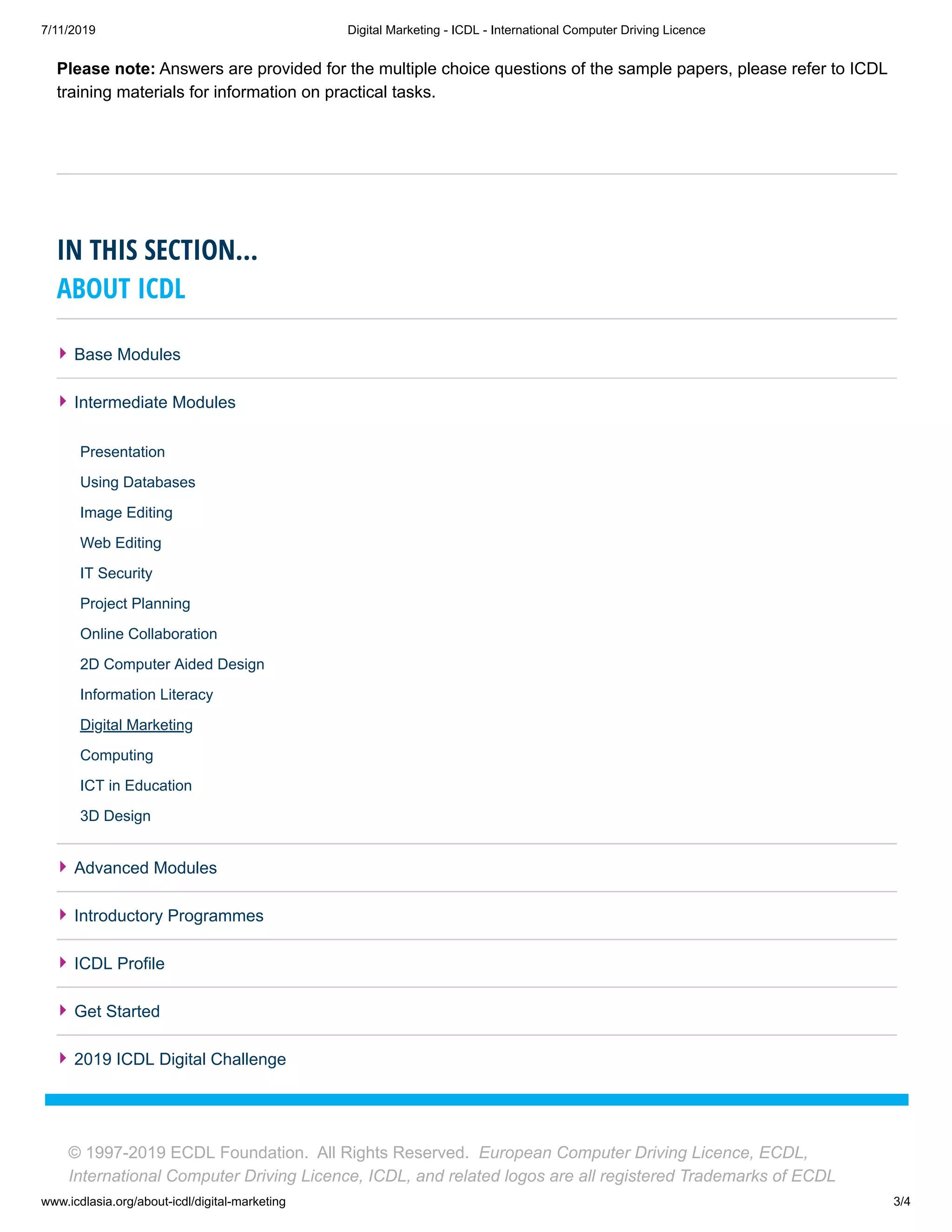 Digital marketing icdl - international computer driving licence | PDF