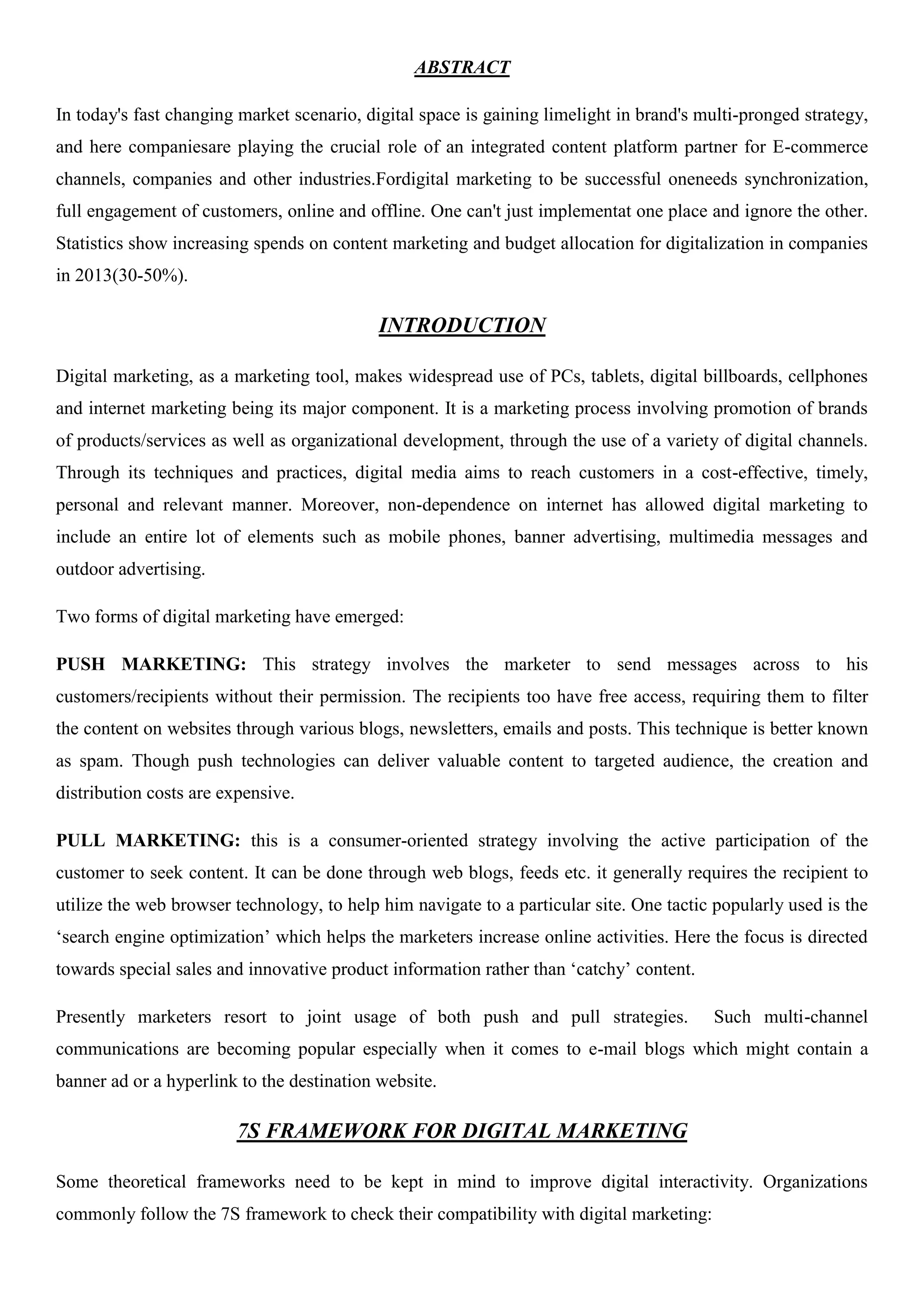 Digital marketing:a changing landscape | DOCX