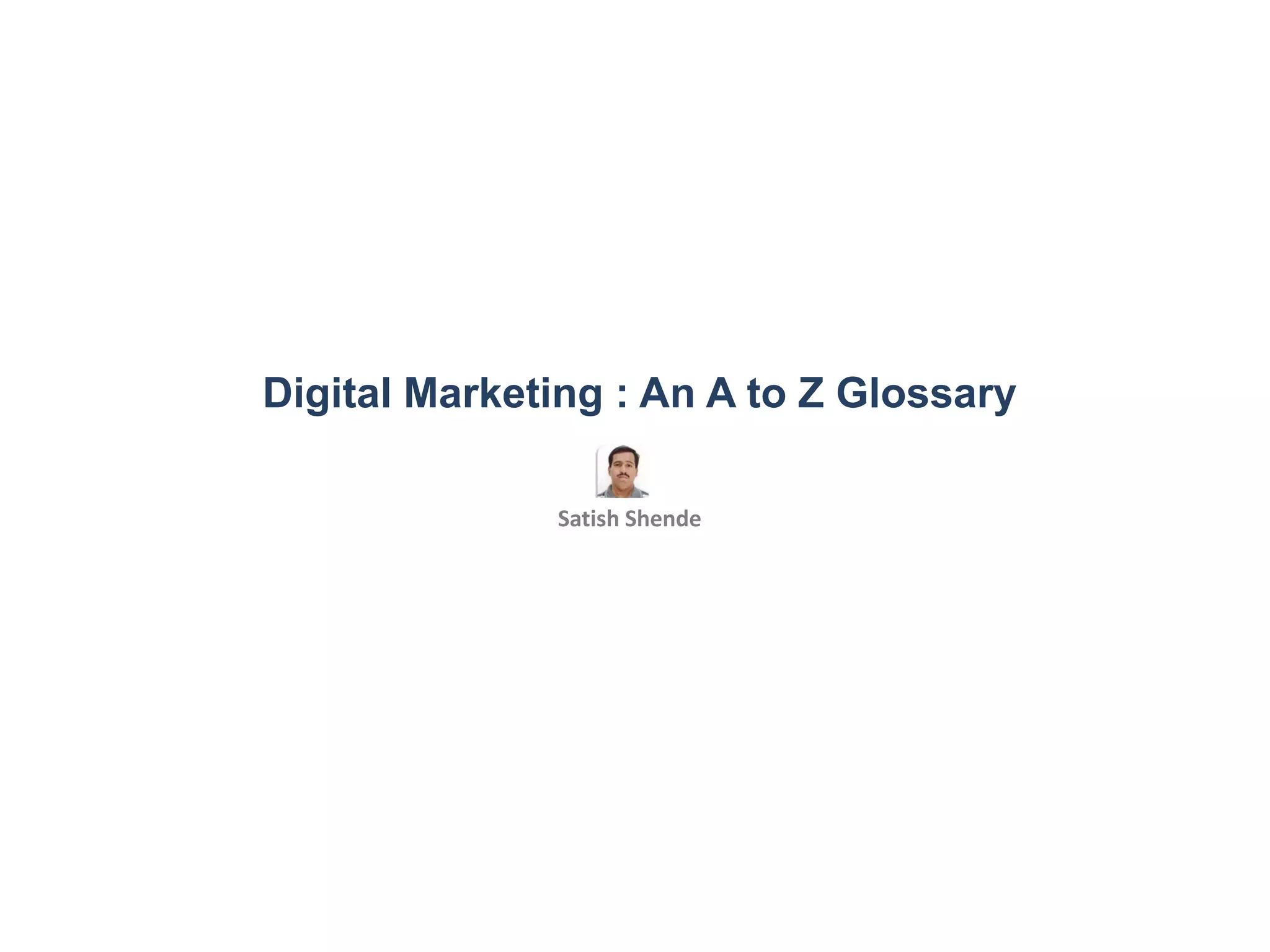 Digital marketing An A to Z Glossary | PDF