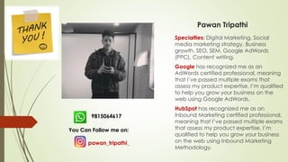 Digital marketing as a career by pawan tripathi | PDF