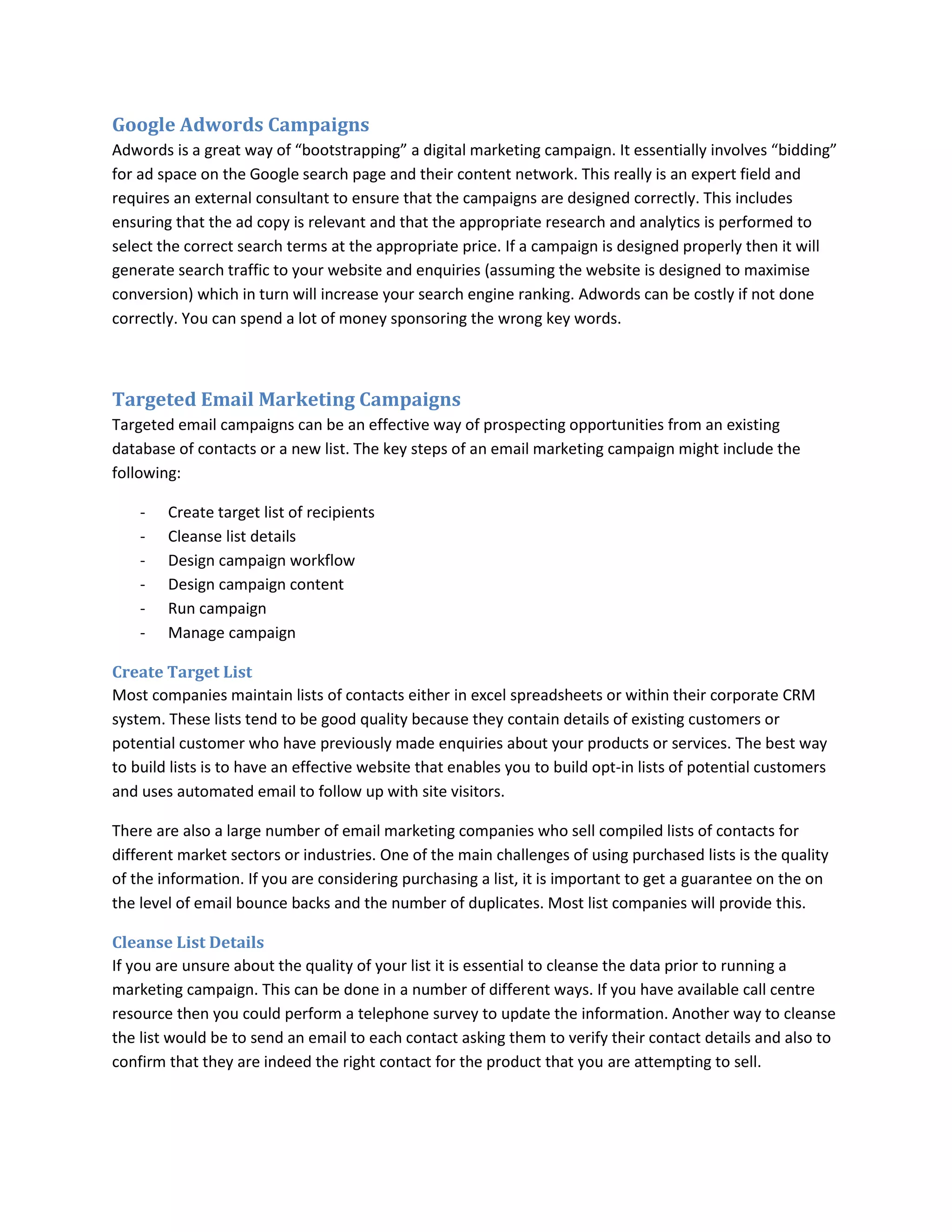 Digital Marketing Campaigns | DOCX