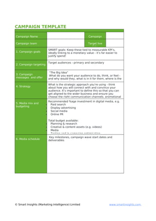 Digital marketing campaign template | PDF