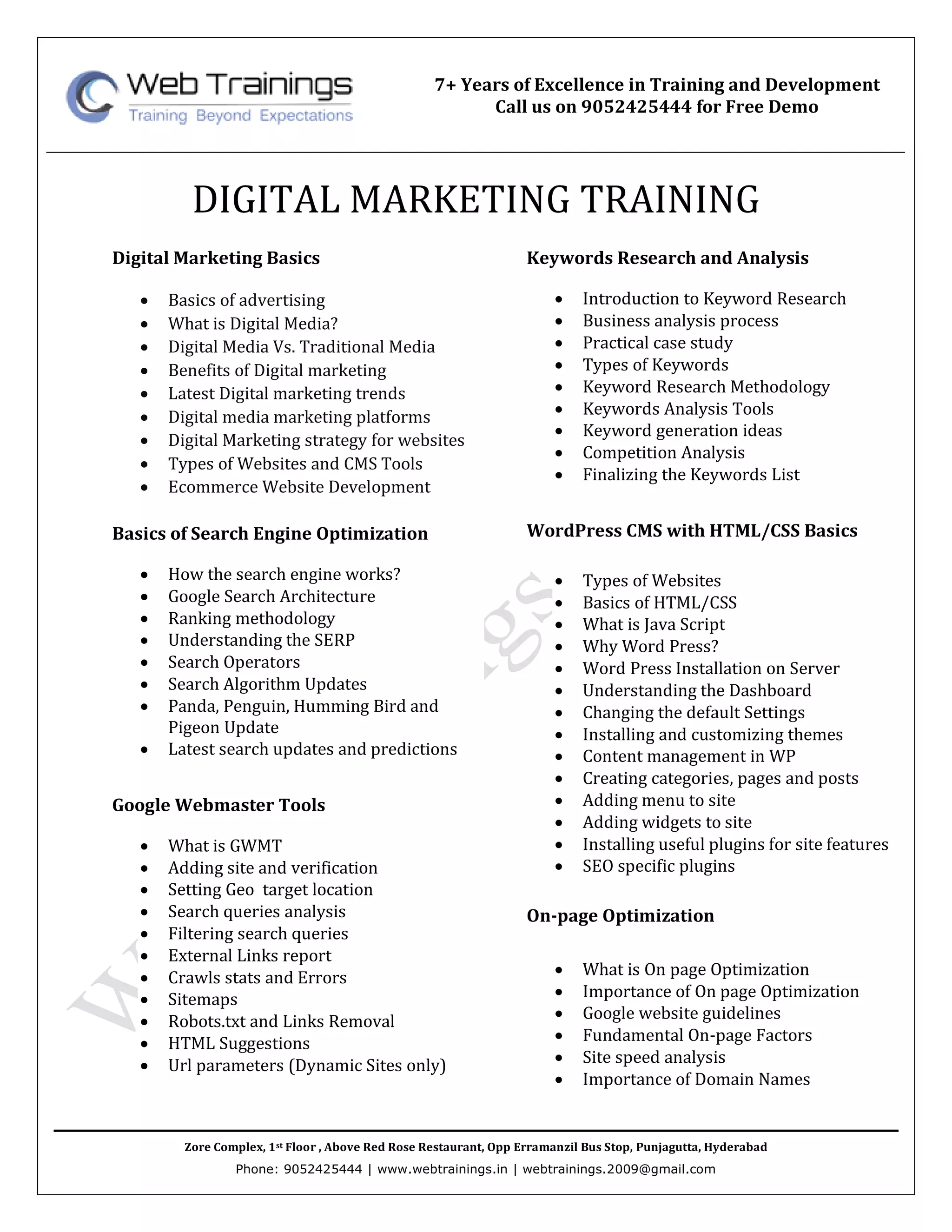 Digital marketing course | PDF