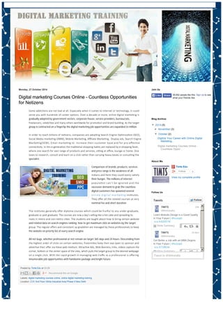 Digital marketing Courses Online - Countless Opportunities for Netizens ...