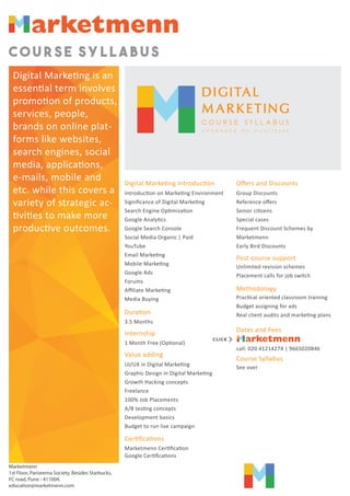 Digital marketing course syllabus | PDF