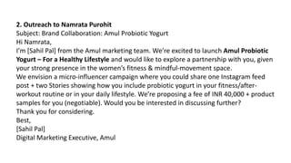 Digital Marketing Executive at Amul with Influences | PDF