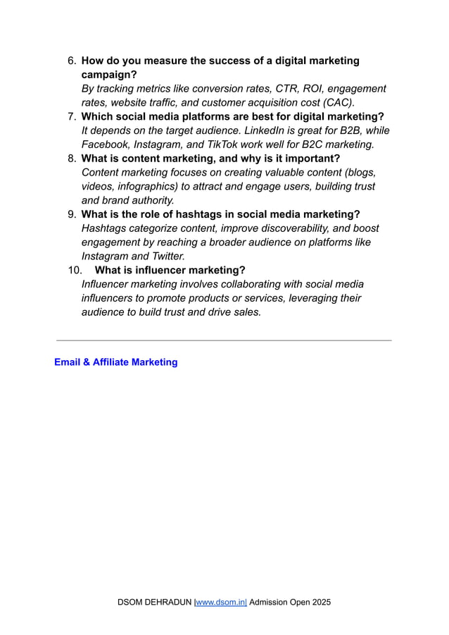 Top 20 Digital Marketing Interview Questions & Answers for 2025 | PDF