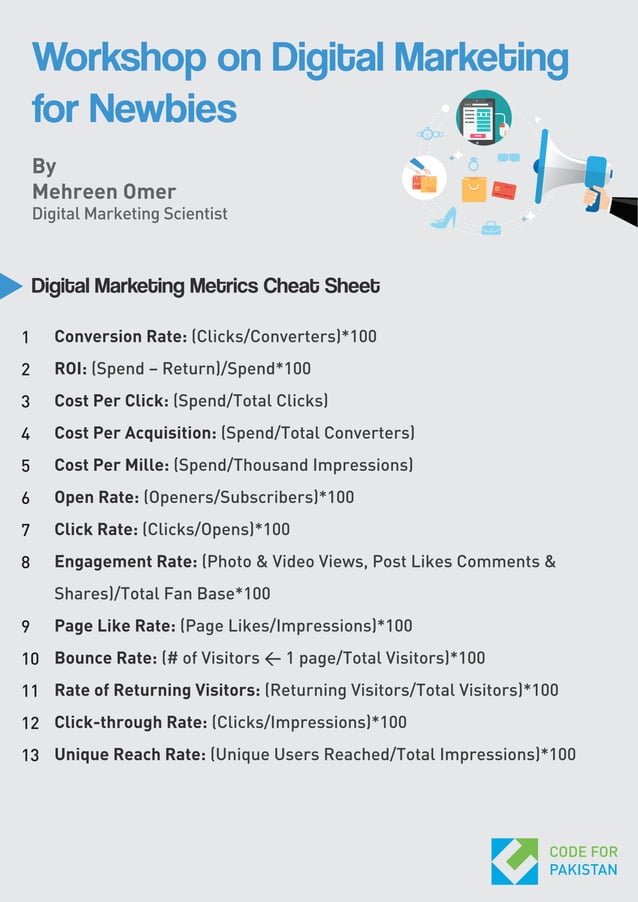 Digital Marketing Metrics - Cheat Sheet | PDF | Business | Business and ...