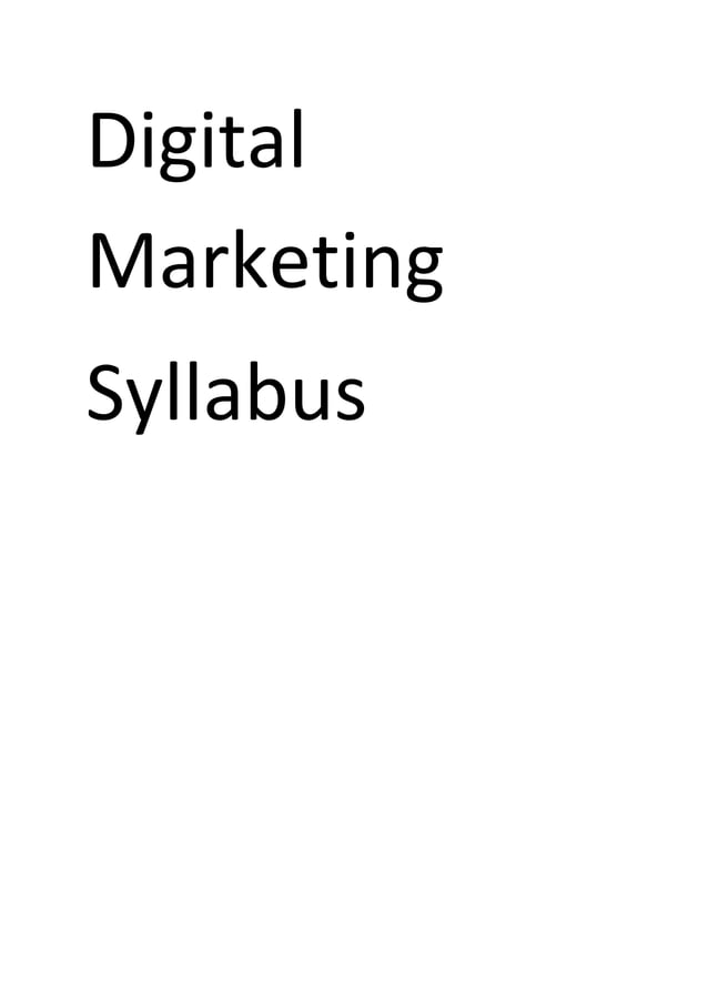 Digital marketing notes | PDF