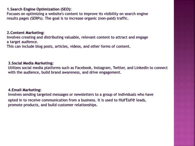 MODULES OF DIGITAL MARKETING AND THEIR BENEFITS | PPT