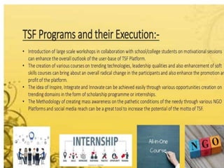 Digital marketing plan for the sparks foundation(tsf) | PPT