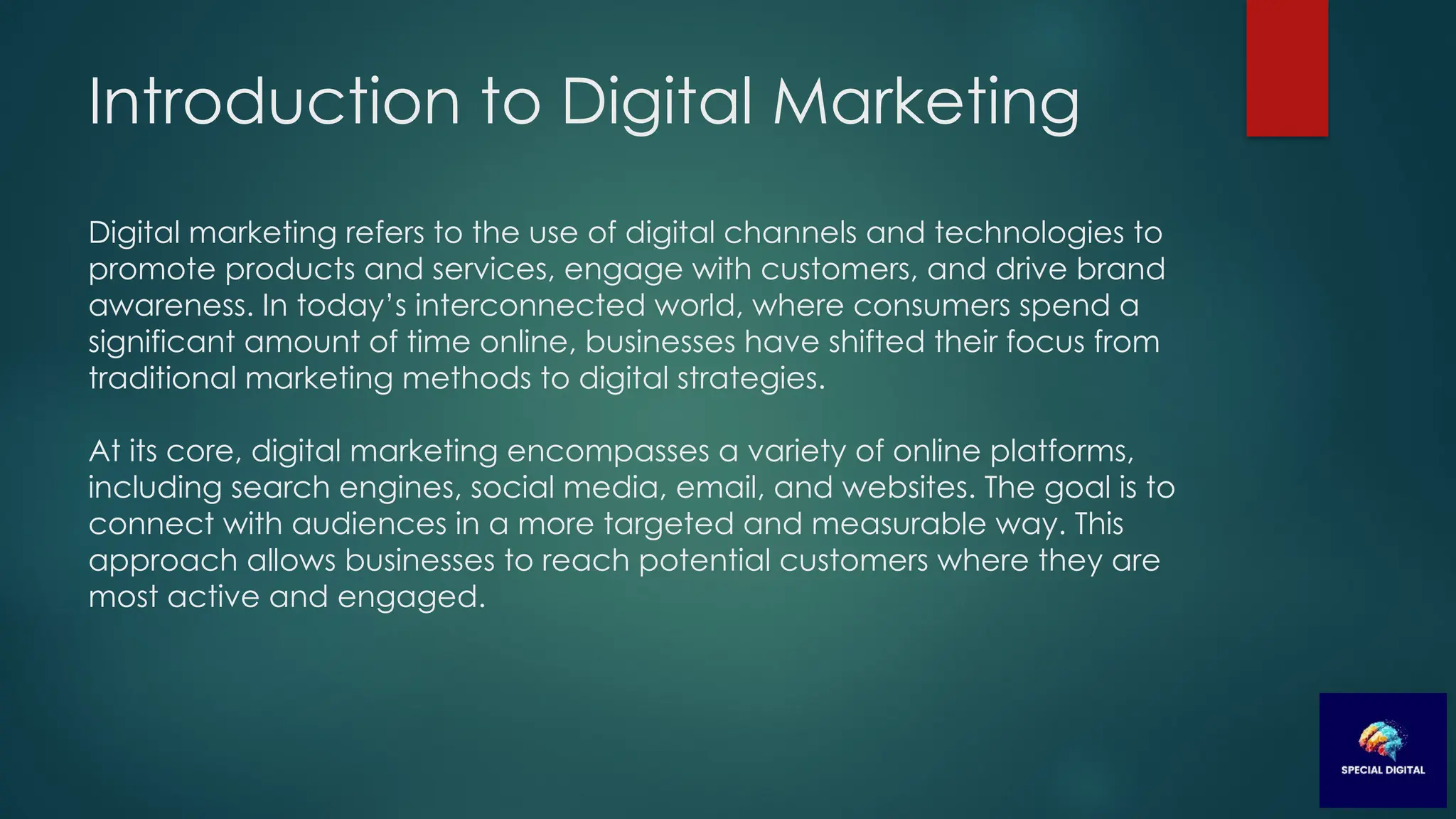 Introduction to Digital Marketing and topic | PPTX | Social Networking | Internet