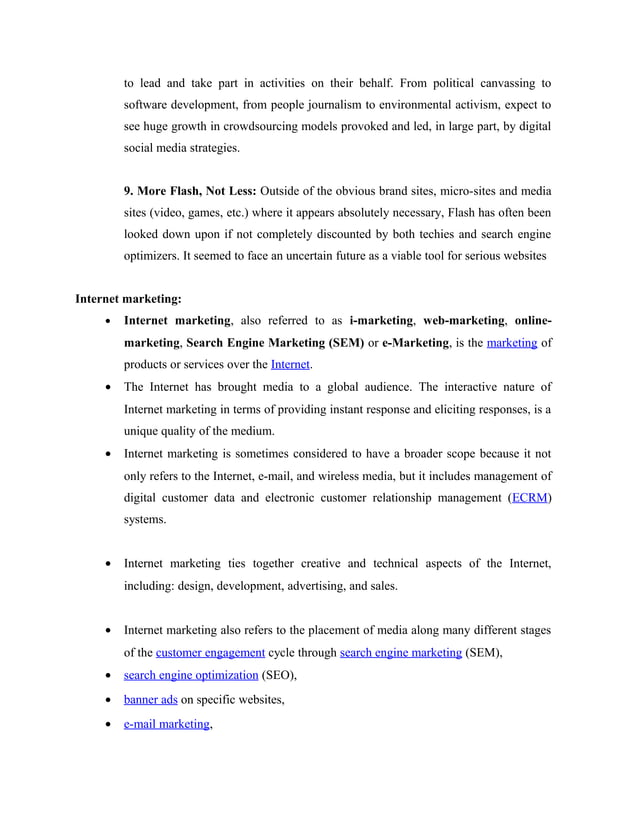 Digital marketing project | DOC