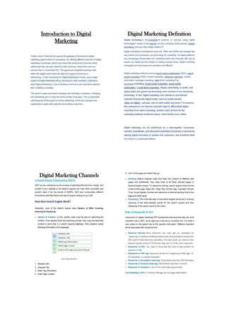 Digital Marketing Project - Term 2 | PPTX