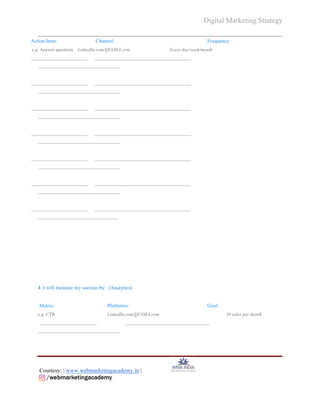 Digital Marketing Strategy Template - 2019 (Worksheet, Content Calendar ...