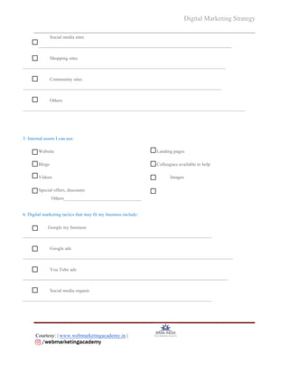 Digital Marketing Strategy Template - 2019 (Worksheet, Content Calendar ...