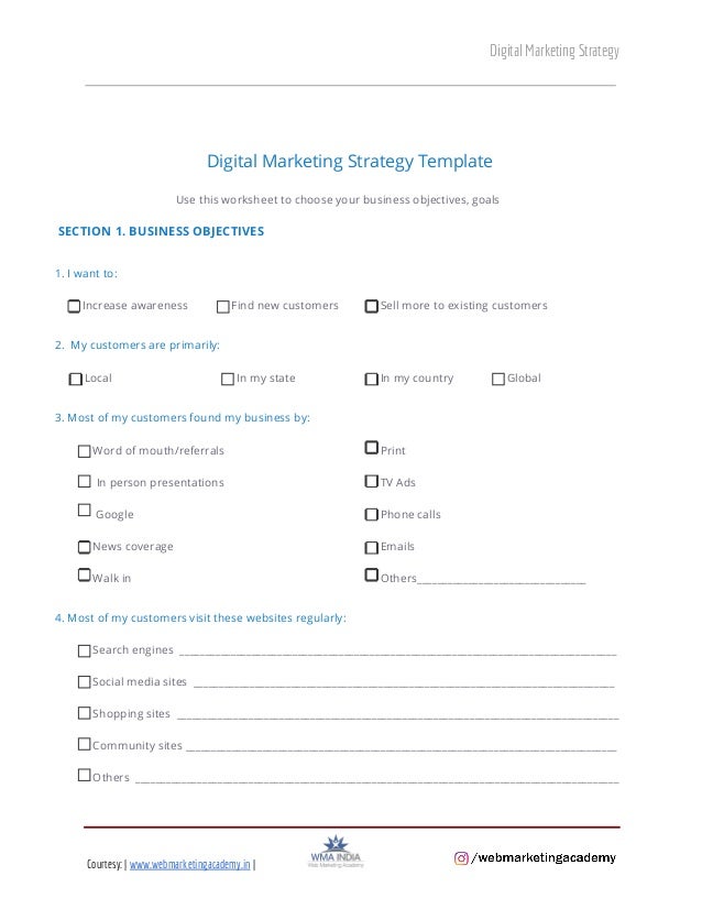 Complete Digital Marketing Strategy Worksheet, Plan, Tips and Content…