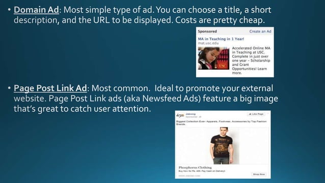 Types of Facebook ads and micro targeting | PPT