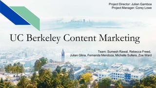 UC Berkeley - Social Media Strategies (Digital Marketing Today: S18) | PPT
