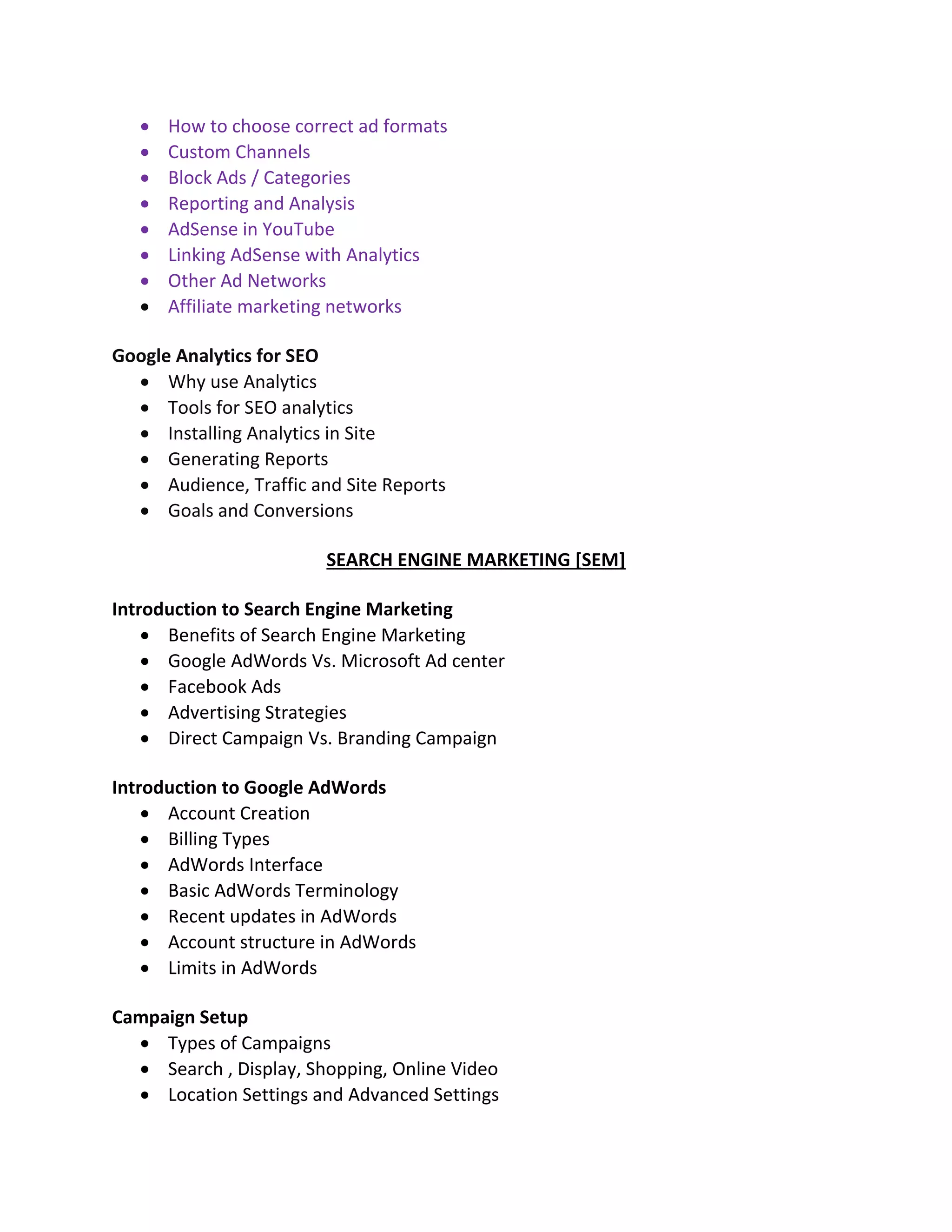 Digital marketing training completed topics | PDF | Search | Internet