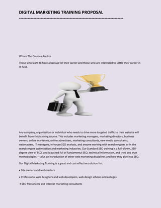 Digital Marketing Training Proposal - Digi Link Services | PDF