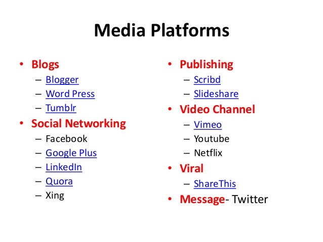 Digital Media Platforms