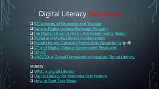 Digital + Media Literacy for the Civil Service | PPTX