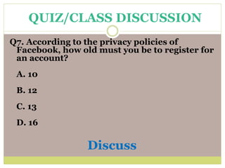 Digital media quiz class discussion | PPTX