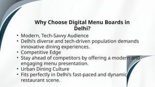 Digital Menu Boards In Delhi - Romio Technologies | PPT