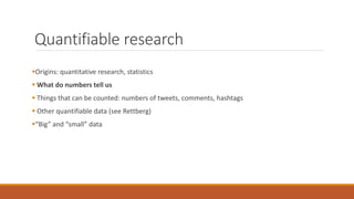 RTP1 18-19: Digital Methods 1 | PPTX | Social Networking | Internet