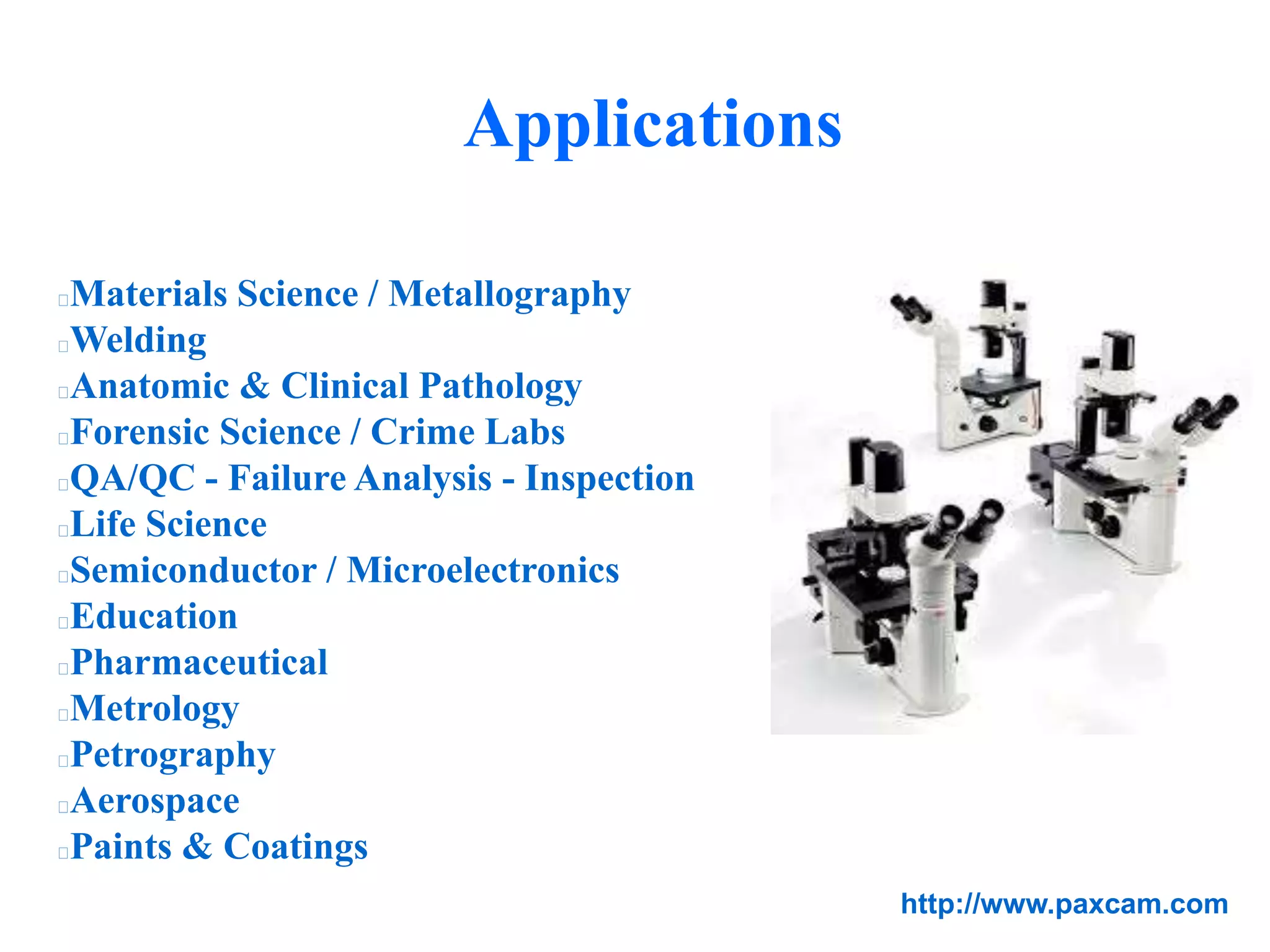 Digital Microscope Cameras - PAXcam | PPTX