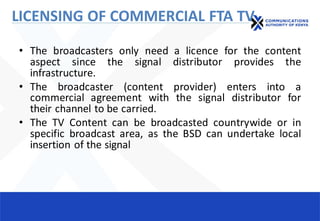 Digital migration and broadcasting licensing framework abridged version ...