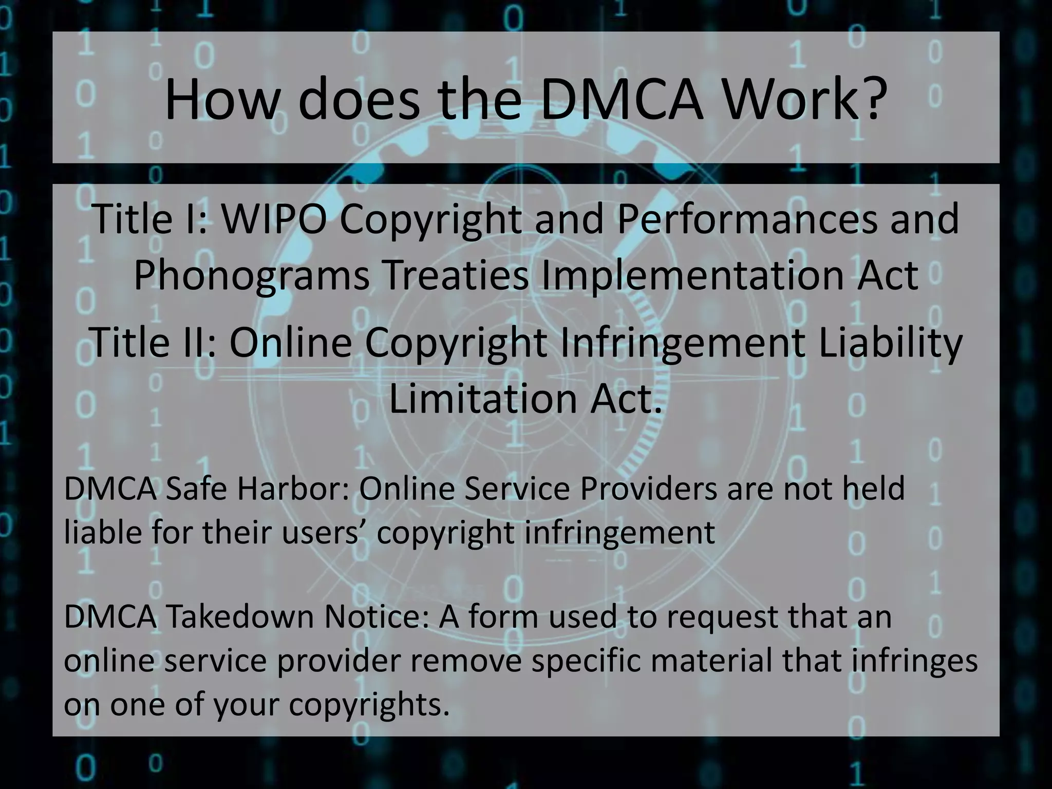 Digital millennium copyright act | PPTX