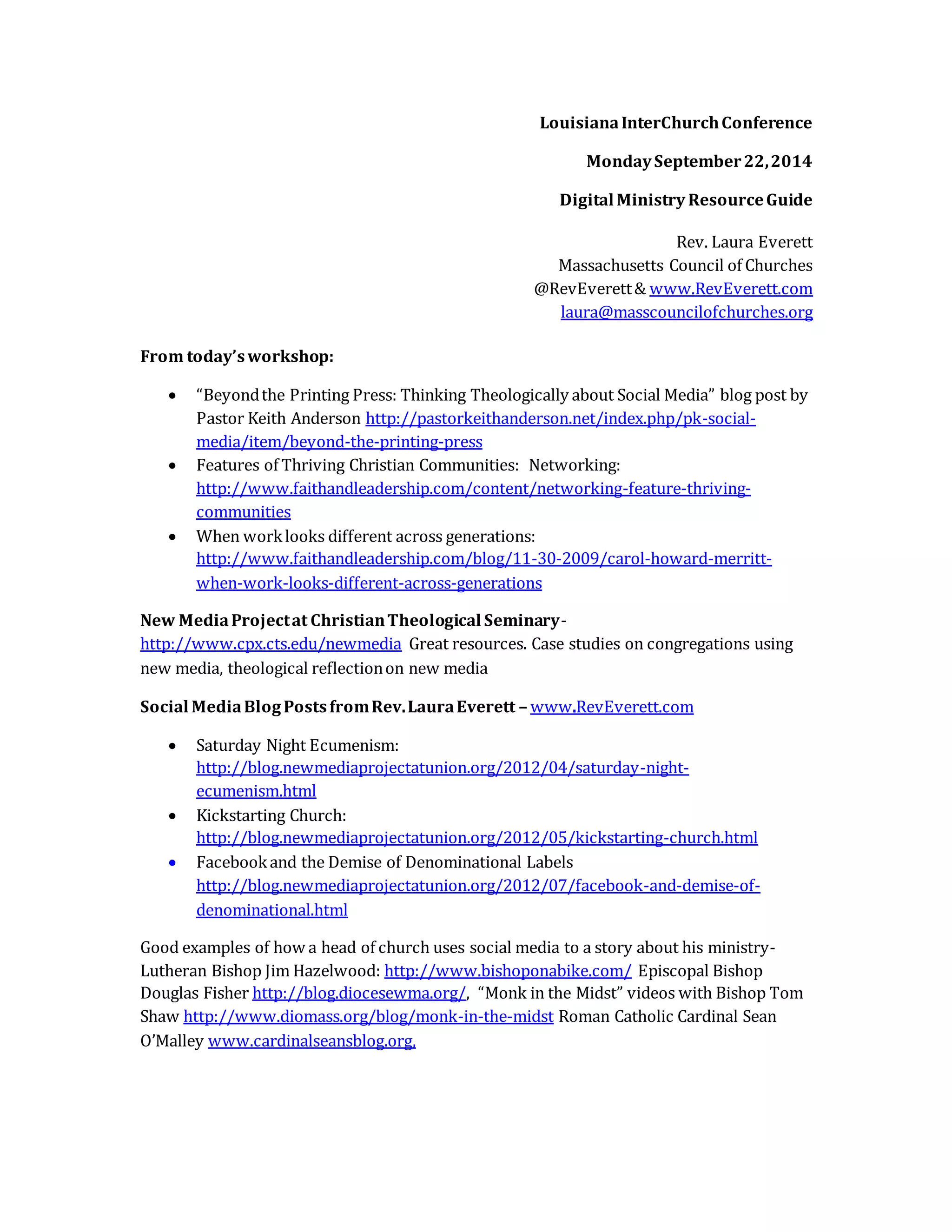 Digital ministry resouce guide | PDF