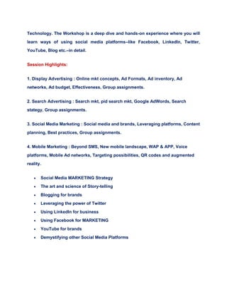 Digital Marketing workshop | PDF