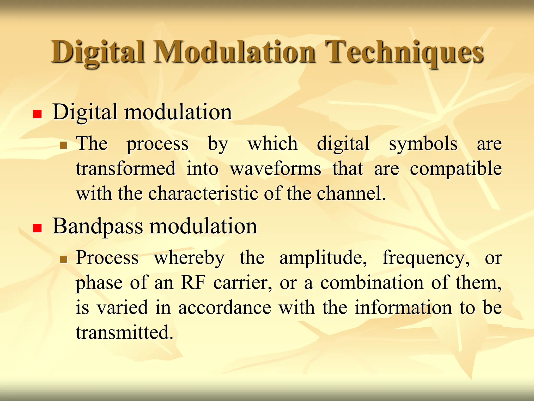 Digital Modulation and various technique | PPT