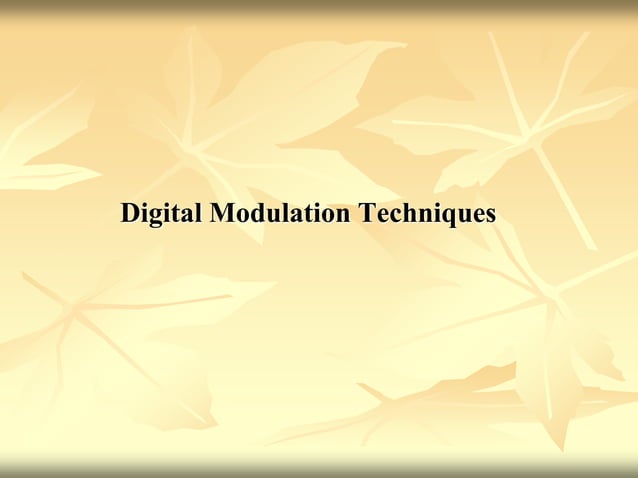 Digital Modulation and various technique | PPT