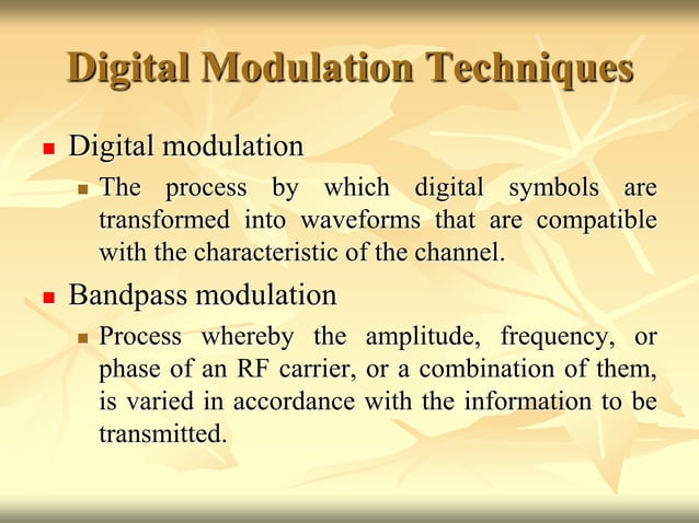 Digital Modulation and various technique | PPT