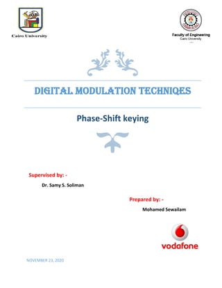 Digital modulation techniqes (Phase-shift keying (PSK)) | PDF