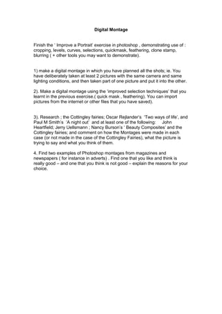 Digital montage | DOC | Photo Editing Software | Computer Software and ...