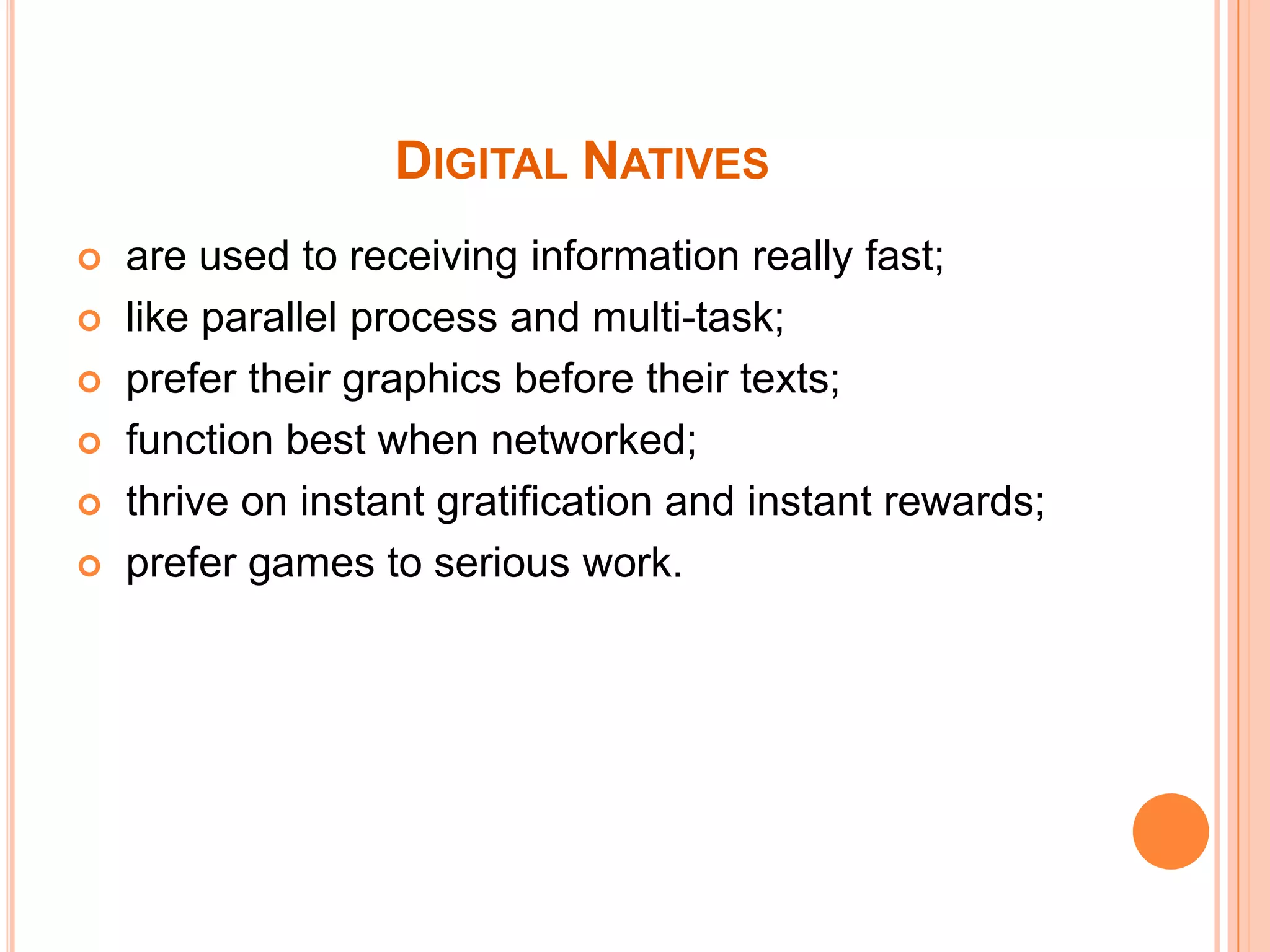 Digital natives, digital immigrants marc prensky | PPTX