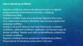 DIGITALNI SERTIFIKAT-uvod i osnove lekcije | PPT
