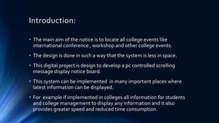 Digital notice board saiteja ppt | PPT