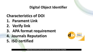 Digital Object Identifier (DOI) Introduction | PPTX