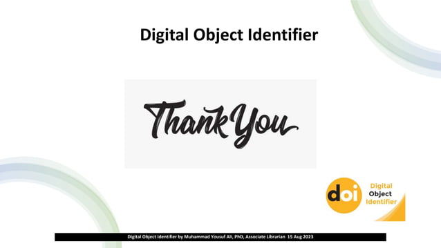 Digital Object Identifier (DOI) Introduction | PPTX
