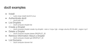 Digitalocean Cloud Command Line Introduction | PPT