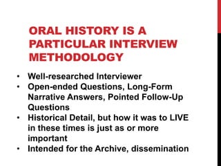 Digital Oral History Winter 2021 Antioch College Brooke Bryan | PPTX