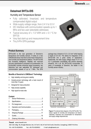 Digital output humidity and temperature sensor sht35-dis | PDF