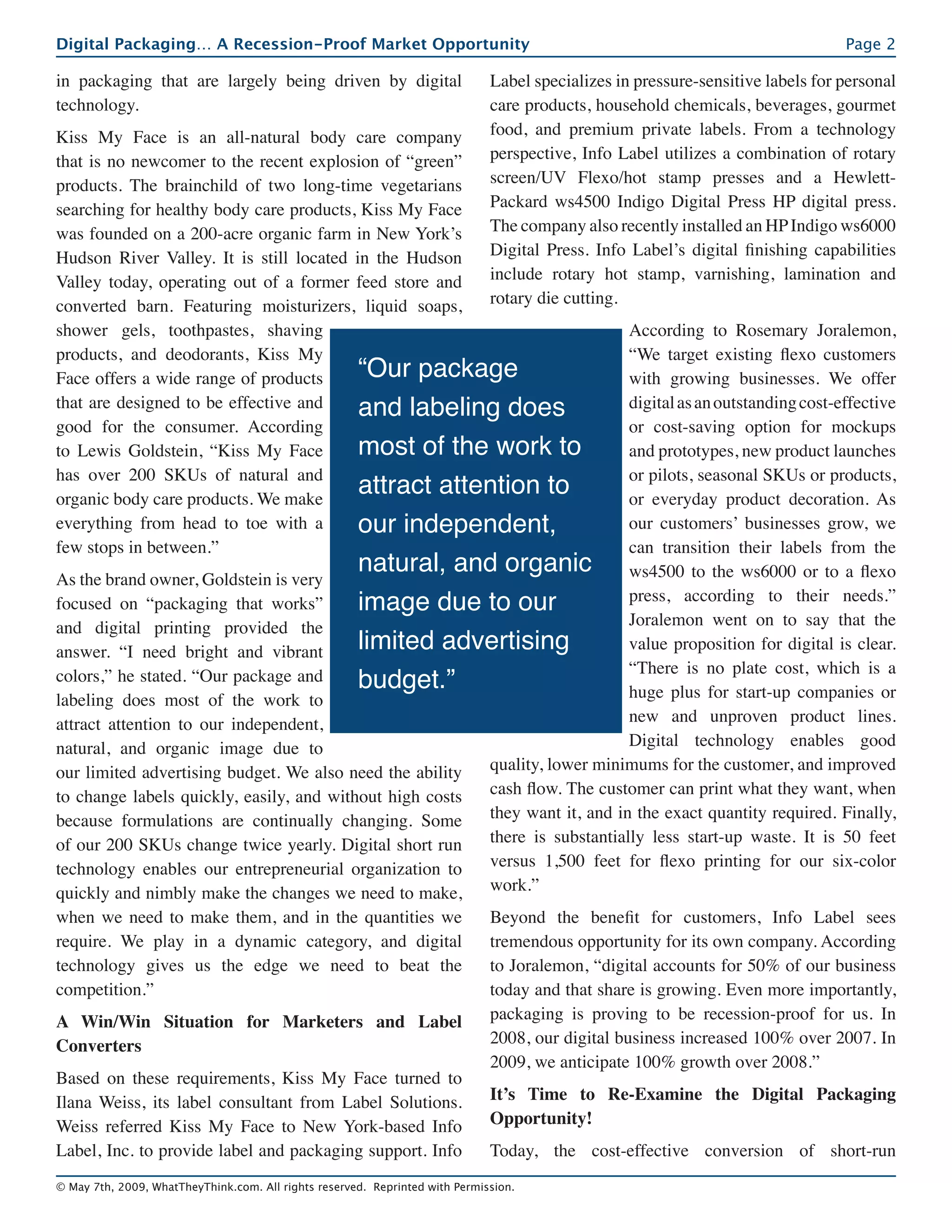 Digital Packaging: A Recession Proof Market Opportunity | PDF